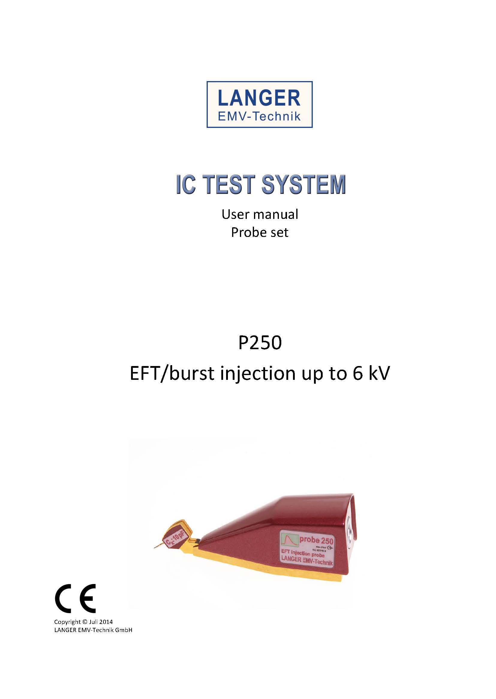 Langer EMV - P250 set, EFT/Burst Injection up to 6 kV